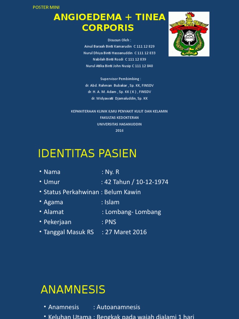 Poster Mini Angioedema+ Tinea Corporis | PDF