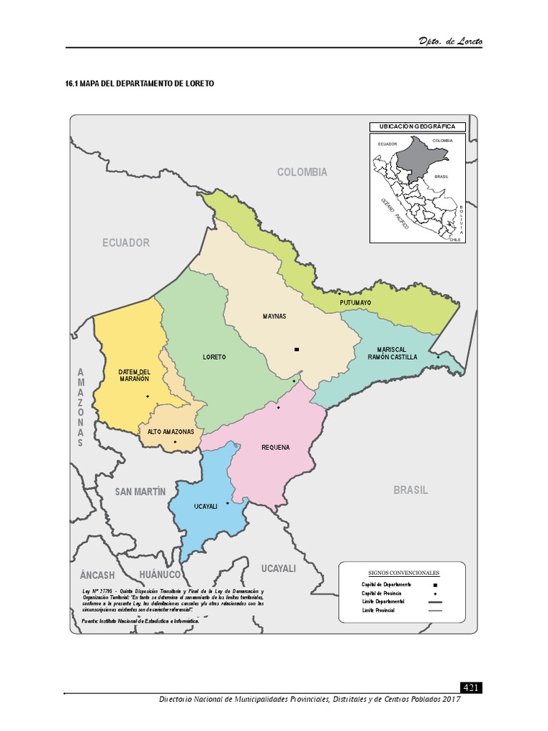 Mapa Loreto | América del Sur | Perú