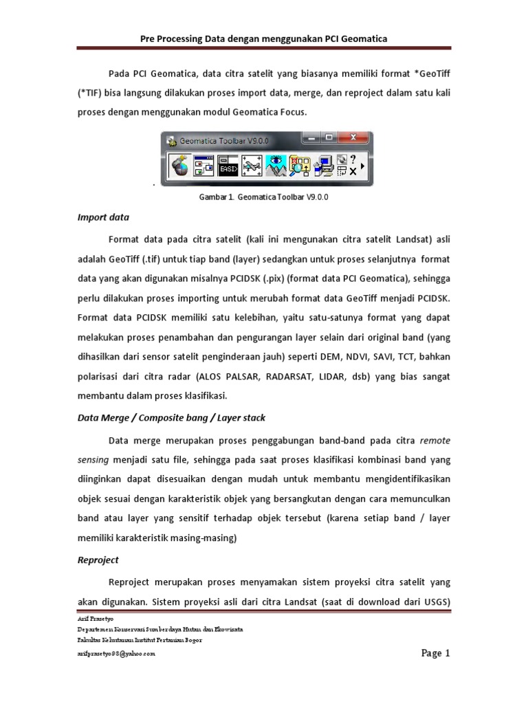 Pre Processing Data Dengan Menggunakan PCI Geomatica | PDF