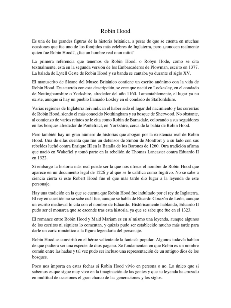 Robin Hood | PDF | Robin Hood