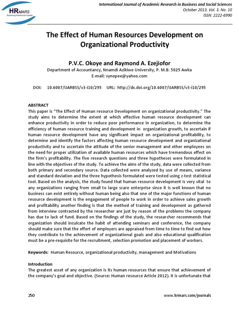 The Effect of Human Resources Development On Organizational ...