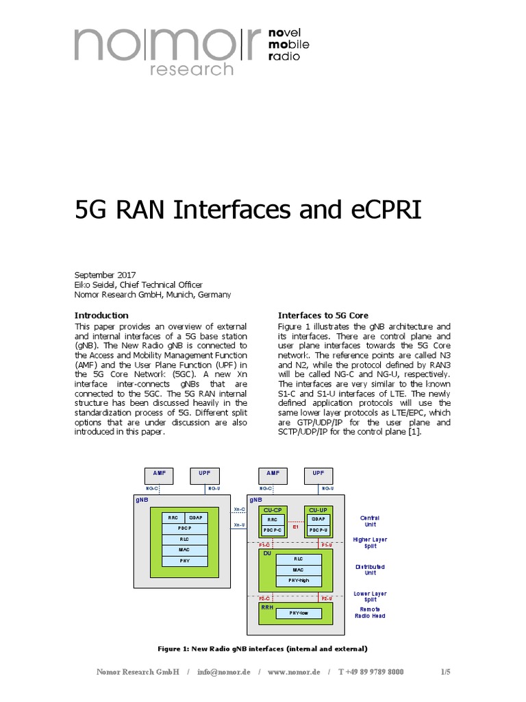 5G RAN Interfaces and ECPRI - 6988 | PDF | Lte (Telecommunication ...