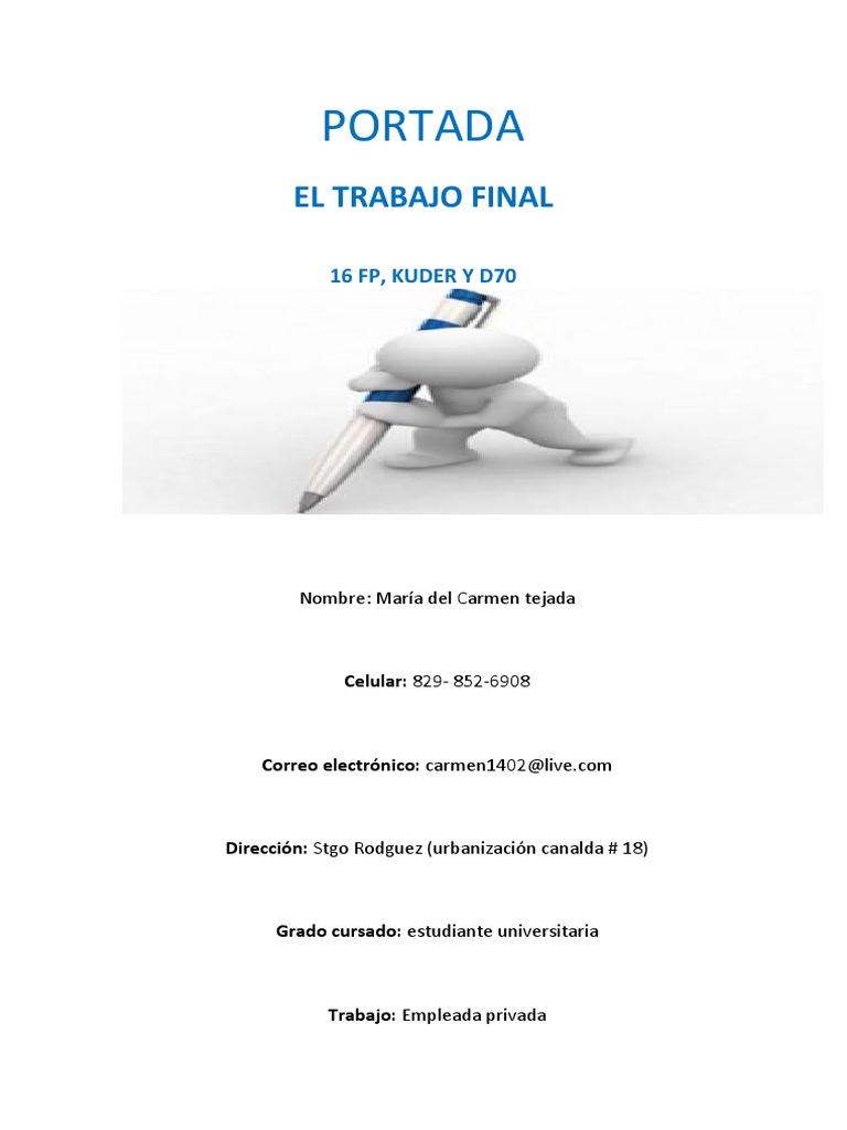 EL El El TRABAJO FINAL de Prueba de Apt e Int II | Descargar gratis PDF | Sicología | Toma de ...