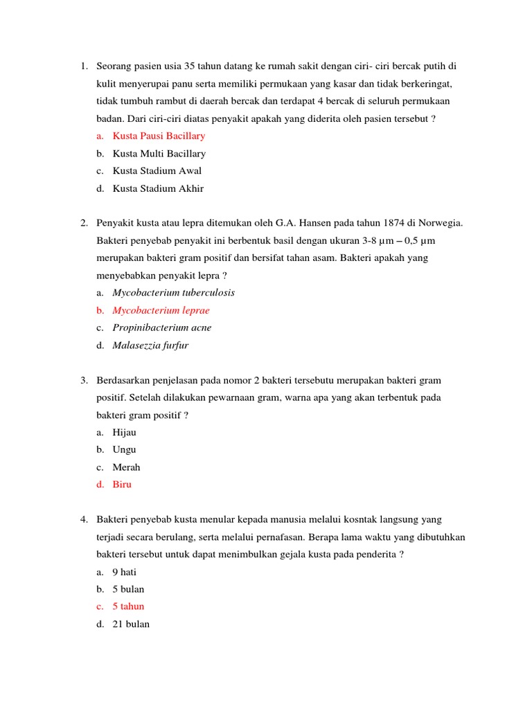Soal Ppi Kusta | PDF