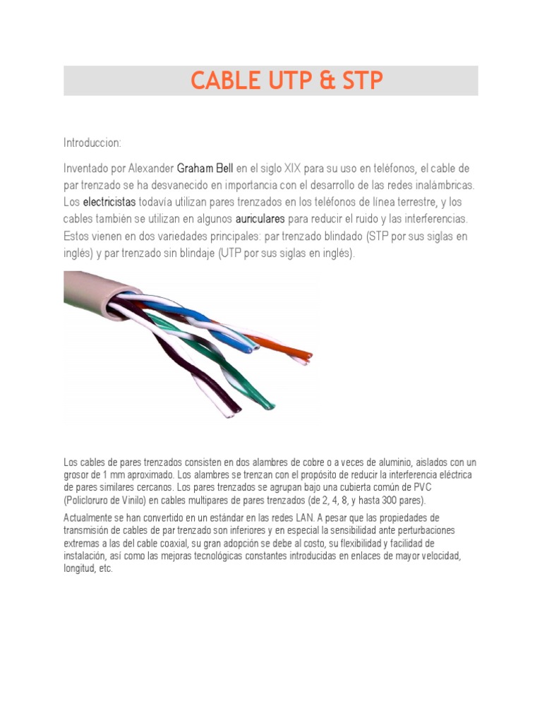 Cable Utp | PDF | Redes | Electricidad
