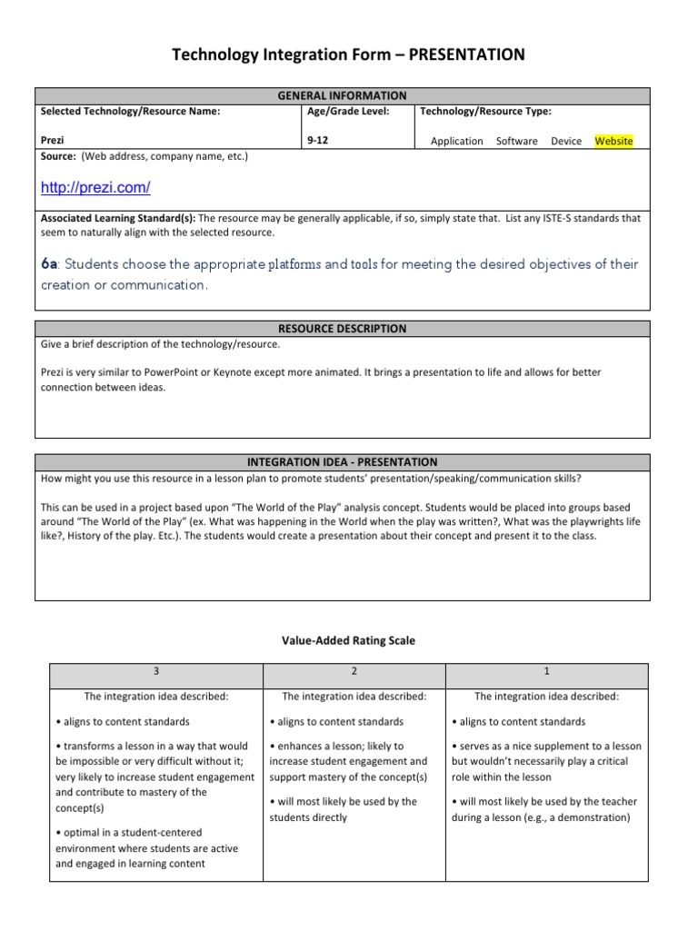 Dylan Prentis Technology Integration Template-Presentation | PDF | Science And Technology | Teaching