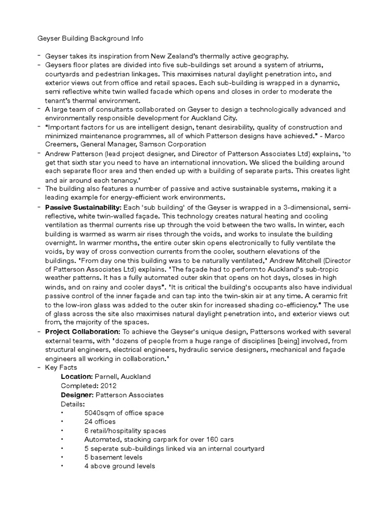 Geyser Building Auckland | PDF | Green Building | Building