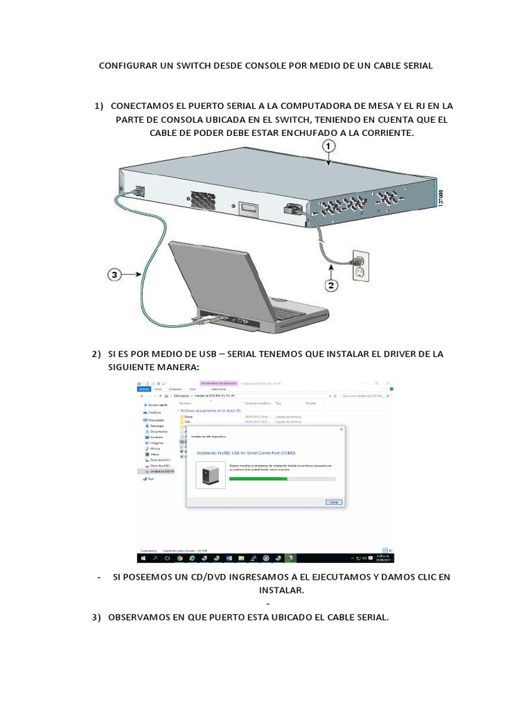 Configurar Un Switch Desde Console Por Medio de Un Cable Serial | PDF