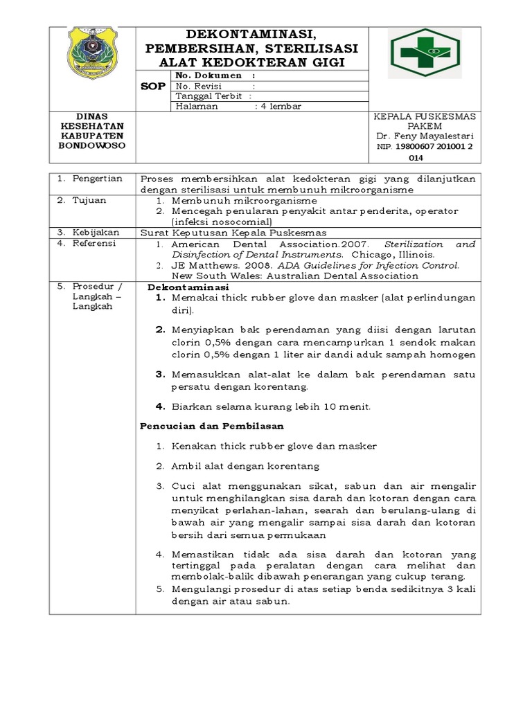 Dekontaminasi Dan Sterilisasi Alat | PDF