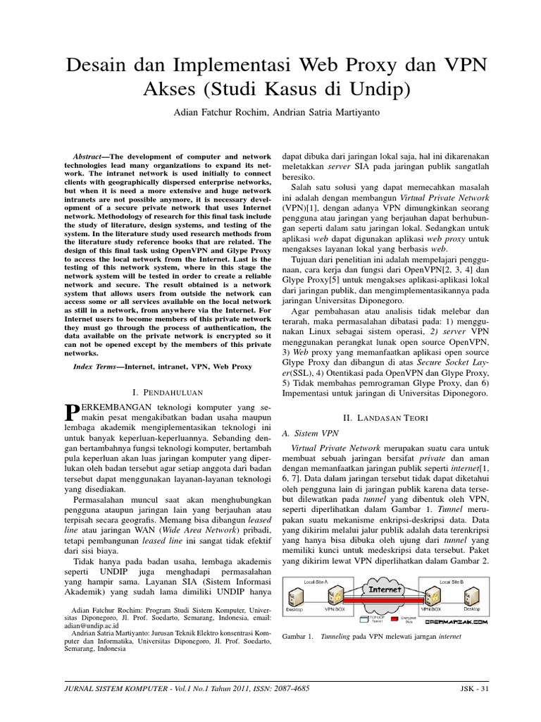 Desain Dan Implementasi Web Proxy Dan VPN Akses (Studi Kasus Di Undip ...