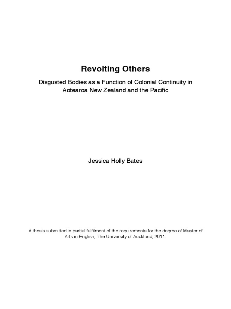 REVOLTING OTHERS: Embodied Disgust As A Function of Colonial Continuity ...