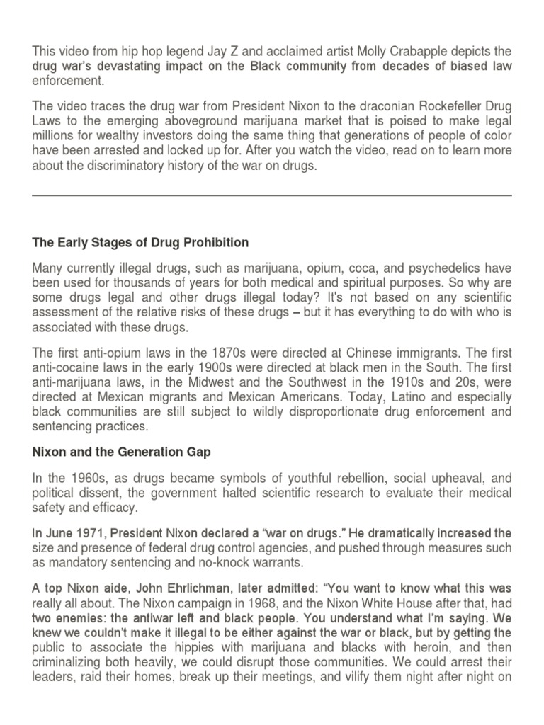 1971 War On Drug Video Explanation | PDF | Legality Of Cannabis ...