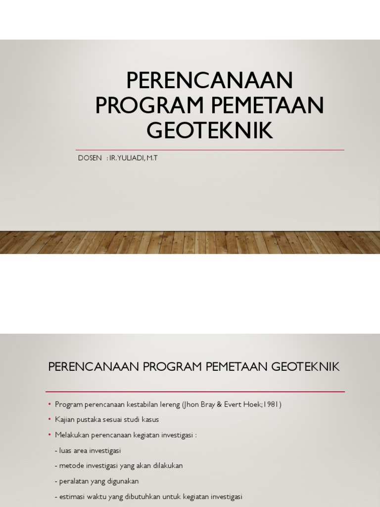 Perencanaan Program Pemetaan Geoteknik | PDF
