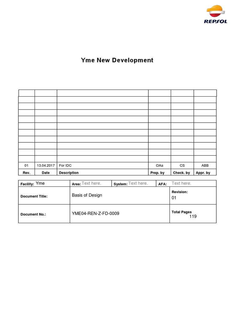 YME04-REN-Z-FD-0009 Yme New Development Generic Basis of Design - 01 ...