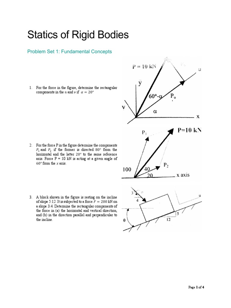 Statics of Rigid Bodies - Fundamental Concepts | Euclidean Vector ...