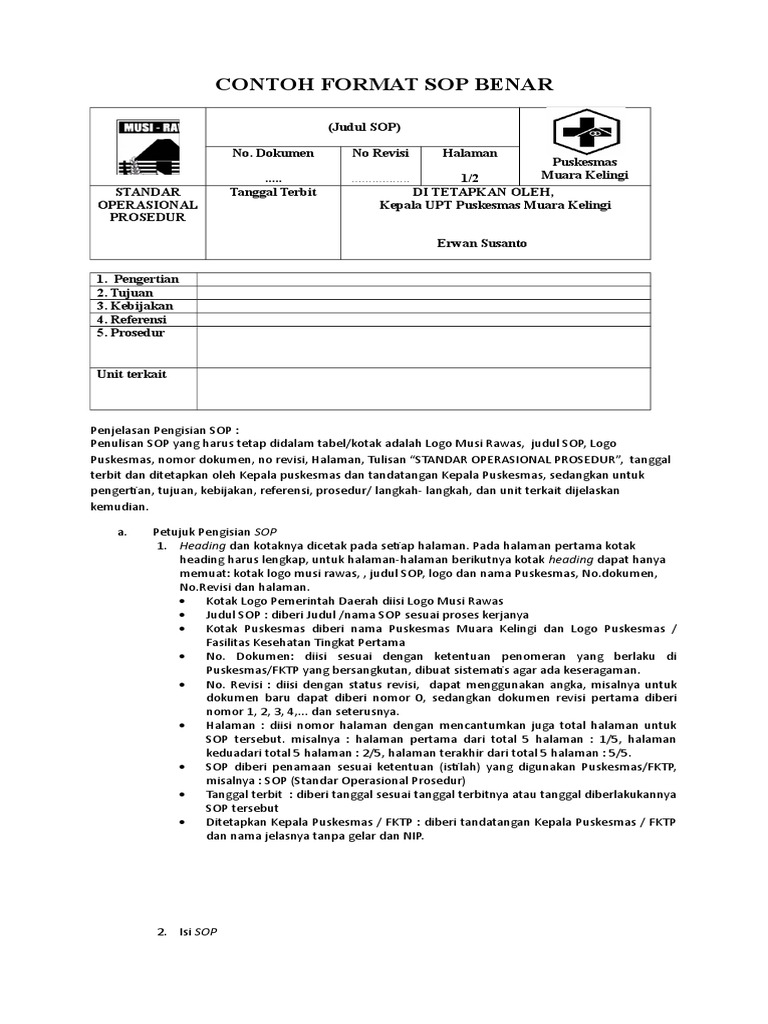 Format Sop Benar | PDF