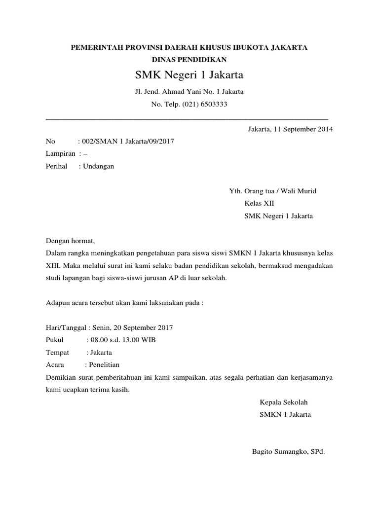 Contoh Surat Resmi | PDF
