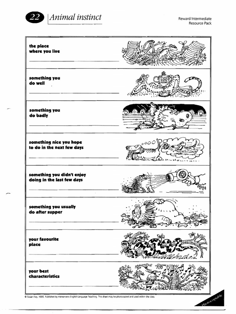 (Animal Instinct: Reward Intermediate Resource Pack | PDF | Language ...