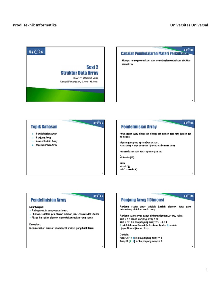 Struktur Data Array | PDF