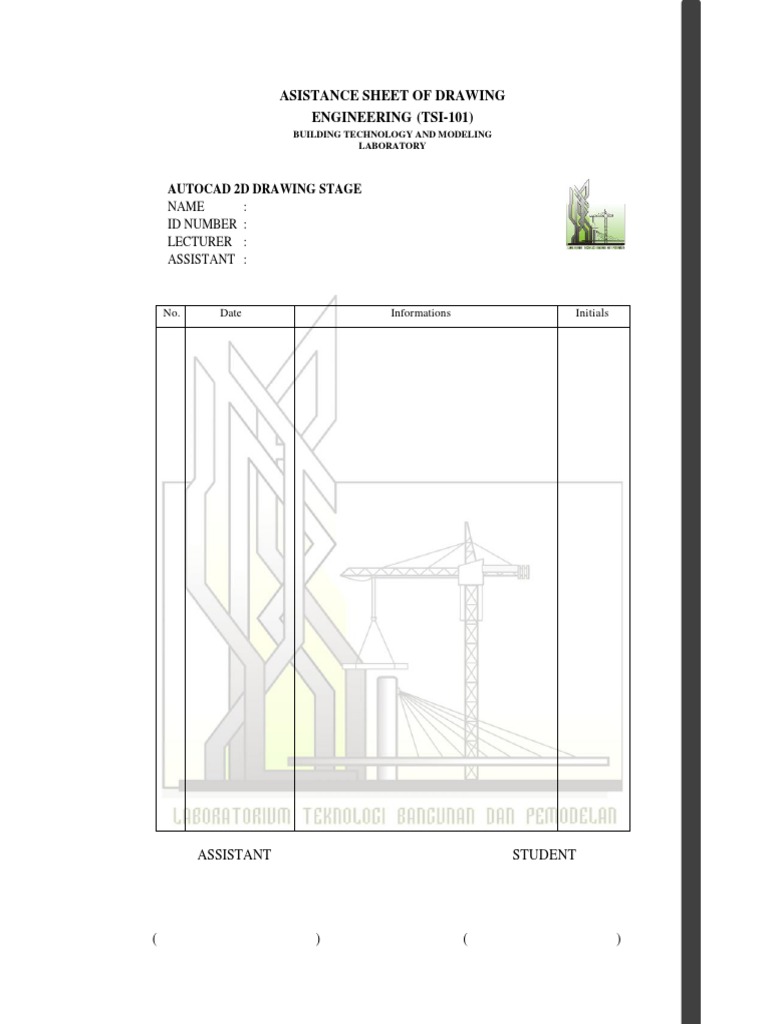 Asistance Sheet of Drawing Engineering (Tsi-101) : Autocad 2D Drawing ...
