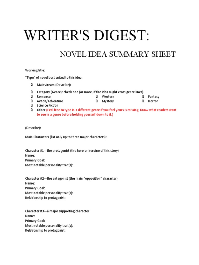 Novel Planning Guide | PDF | Philosophy | Young Adult