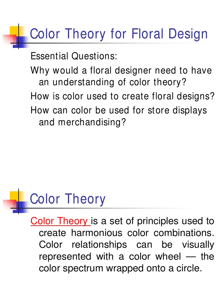 Color Theory For Floral Design | PDF | Color | Hue