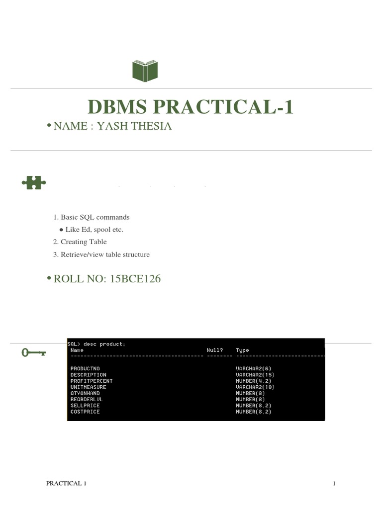 Dbms Practical-1: Name: Yash Thesia | PDF