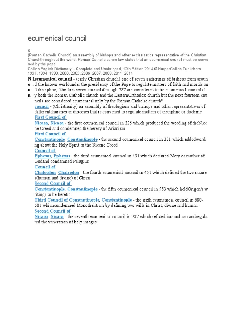 Understanding Ecumenical Councils | PDF