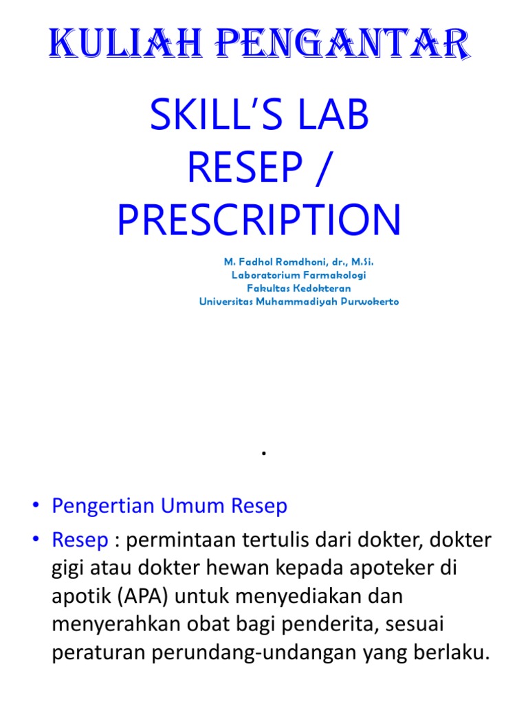 Panduan Lengkap Menulis Resep | PDF