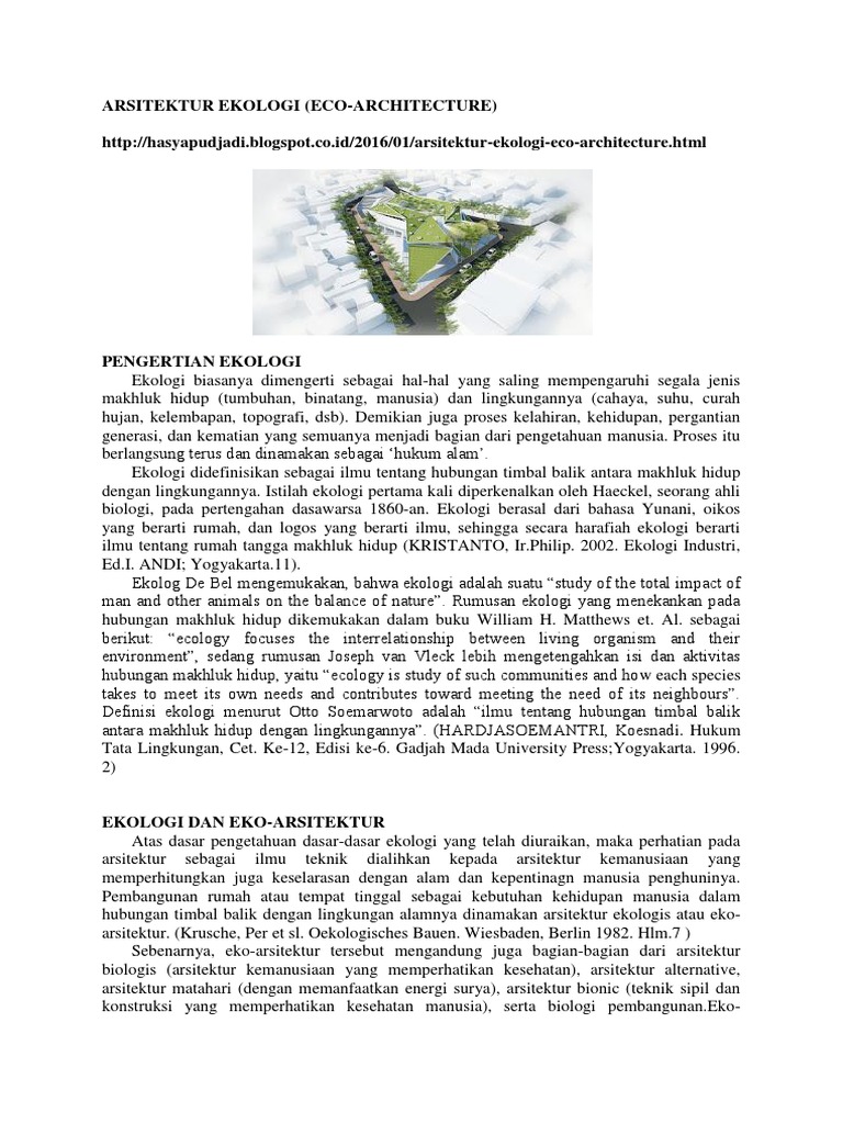 Arsitektur Ekologi | PDF