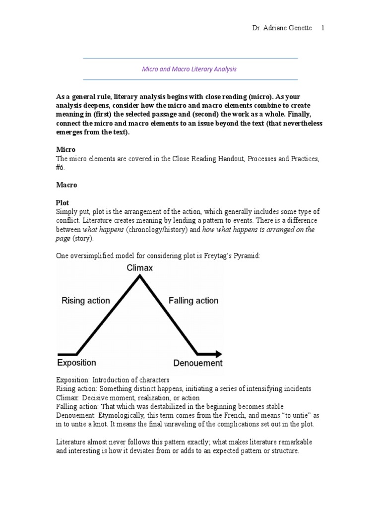 Micro and Macro Analysis of Fiction | PDF | Narration | Plot (Narrative)