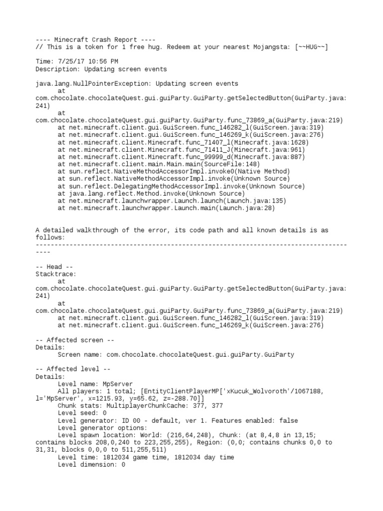 Crash 2017 07 25 - 22.56.54 Client | PDF | Computing | Software