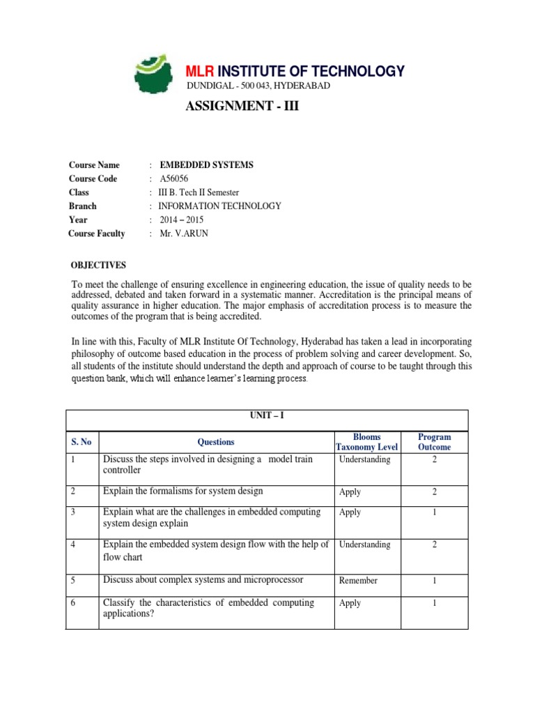 Embedded Systems Assignment Questions | PDF | Assembly Language ...