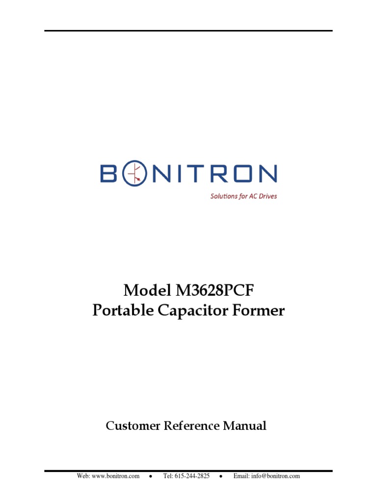 M3628PCF Capacitor Former Manual | PDF | Capacitor | Battery Charger