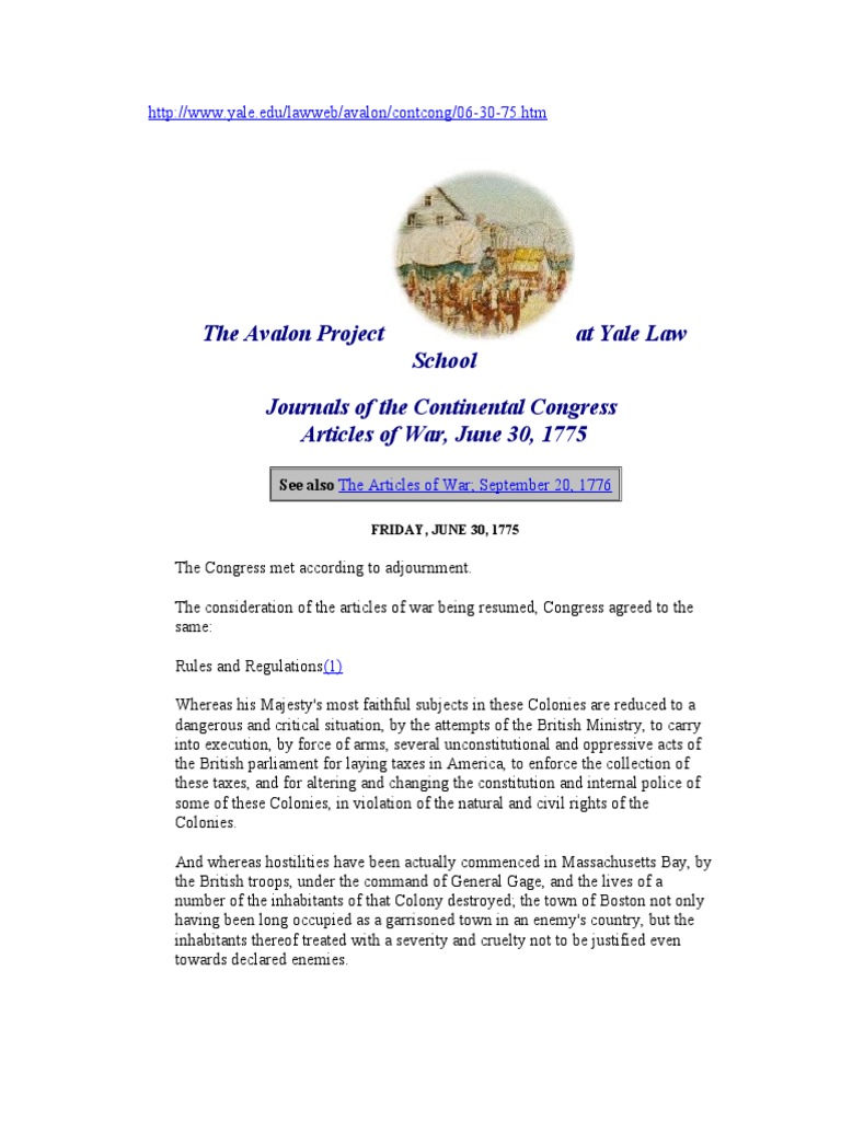 Articles of War 1775 | PDF | Government | Court Martial