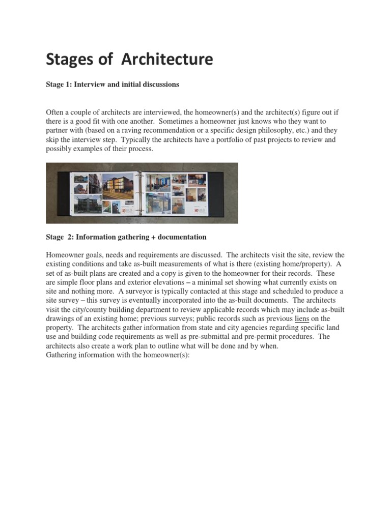 Stages of Architecture | PDF | Architect | Engineering