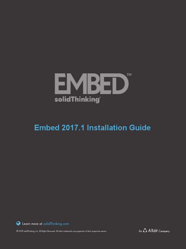 Solidthinking Embed 20171 Installation Guide Pdf Computing