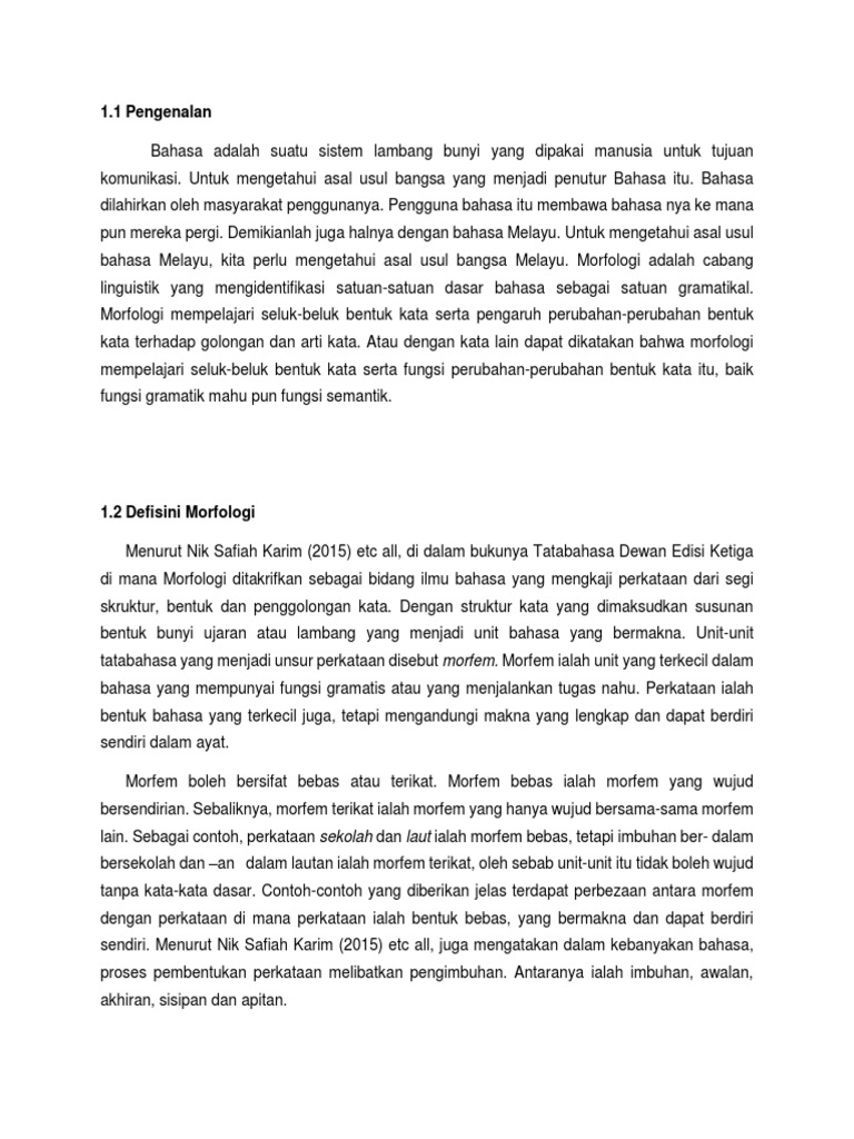 Assignment 1 Morfologi | PDF