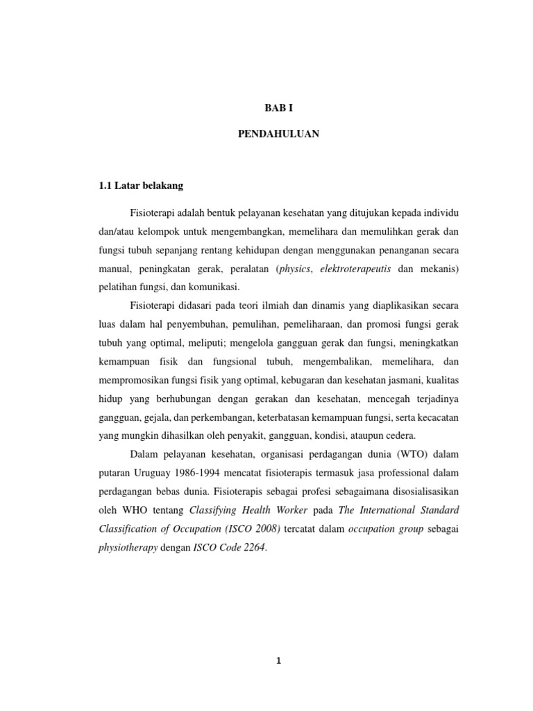 Makalah Standar Prosedur Operasional Fisioterapi Indonesia | PDF | Pengembangan Diri | Sains ...