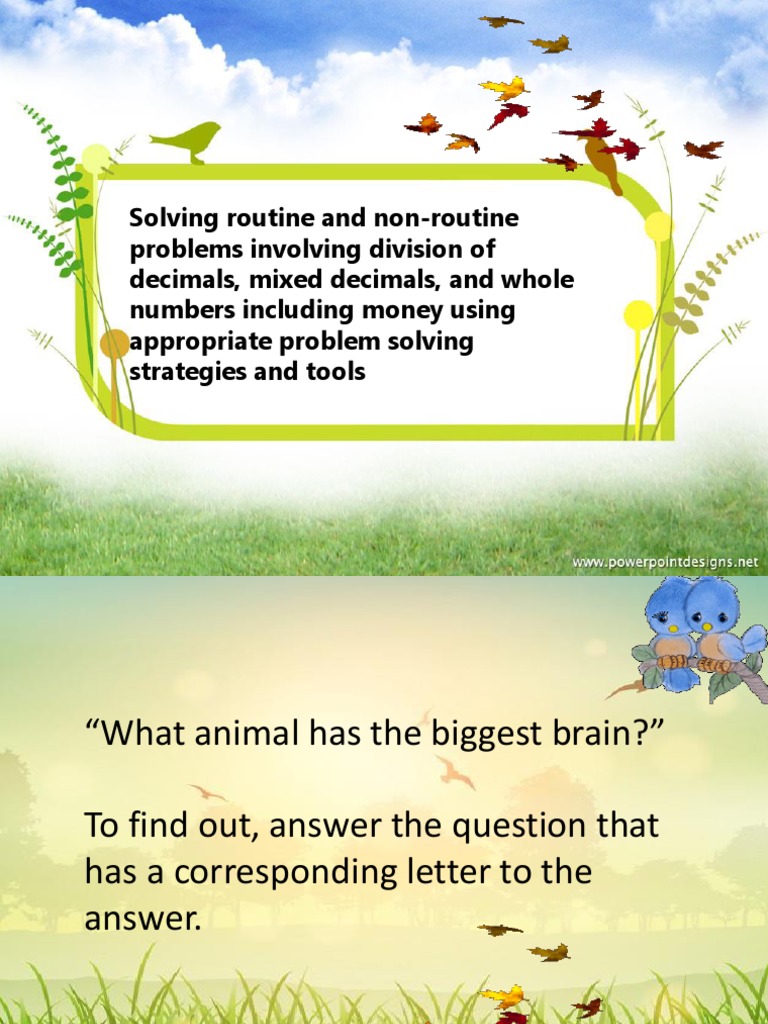 Solving Routine and Non-Routine Problems Involving Division of | PDF