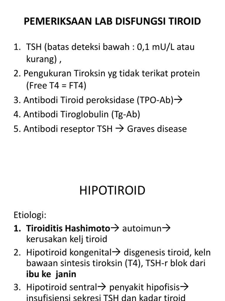 Pemeriksaan Lab Disfungsi Tiroid | PDF