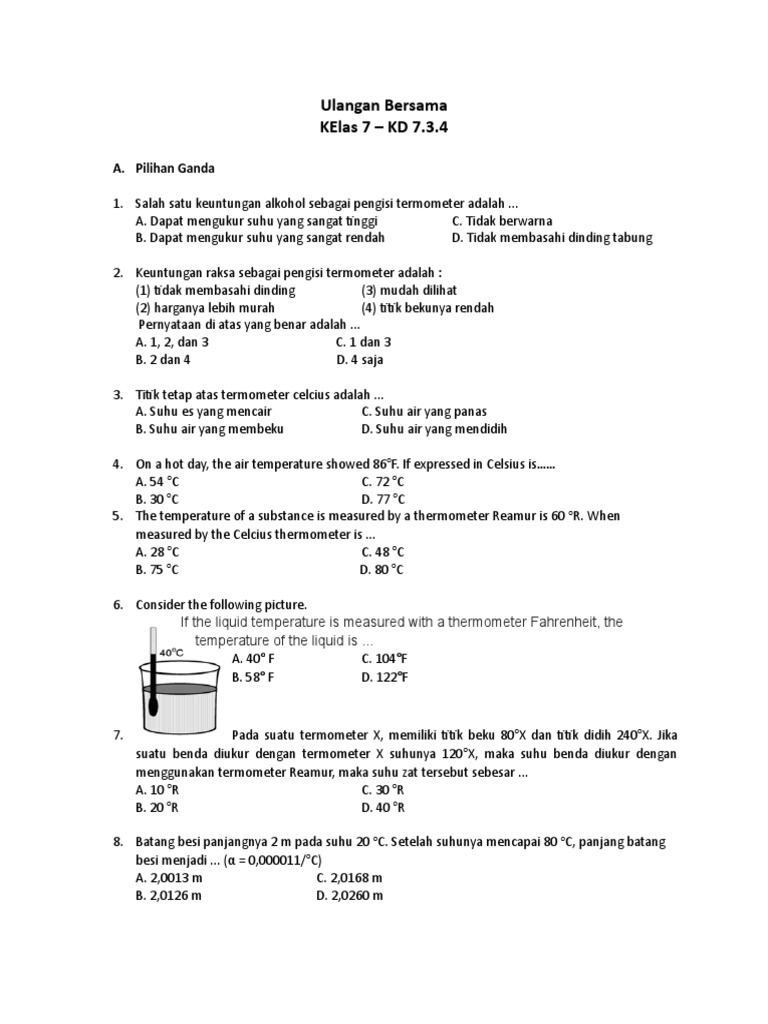 Contoh Soal Termometer X