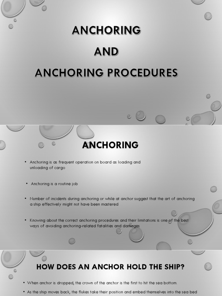 Anchoring Procedures for Vessels | PDF | Anchor | Ships