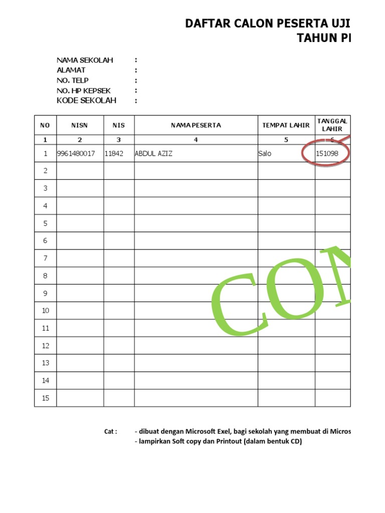 Contoh Format 8355 | PDF
