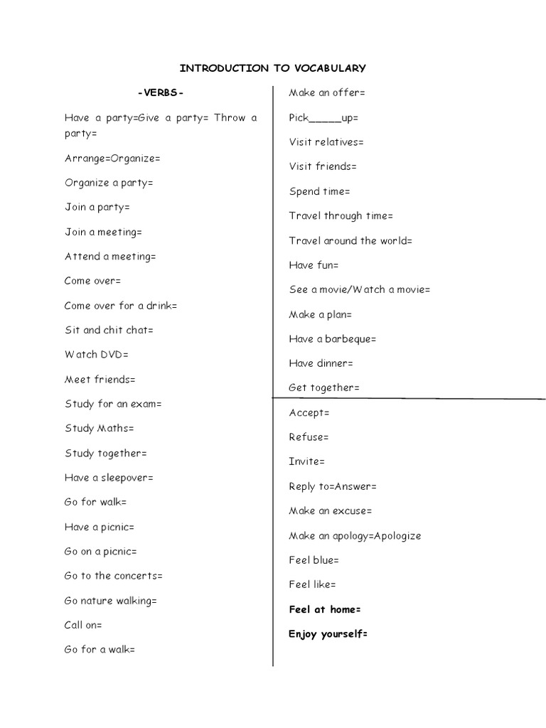 Introduction To Vocabulary | PDF