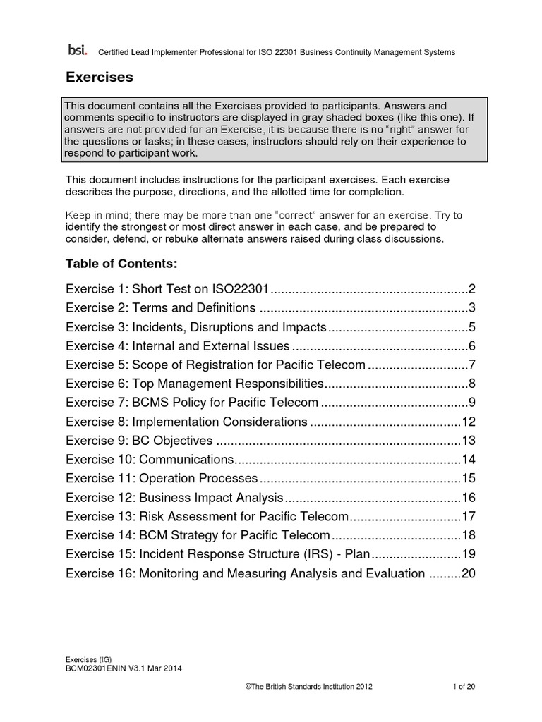 BCM Exerciser | PDF | Business Continuity | Incident Management