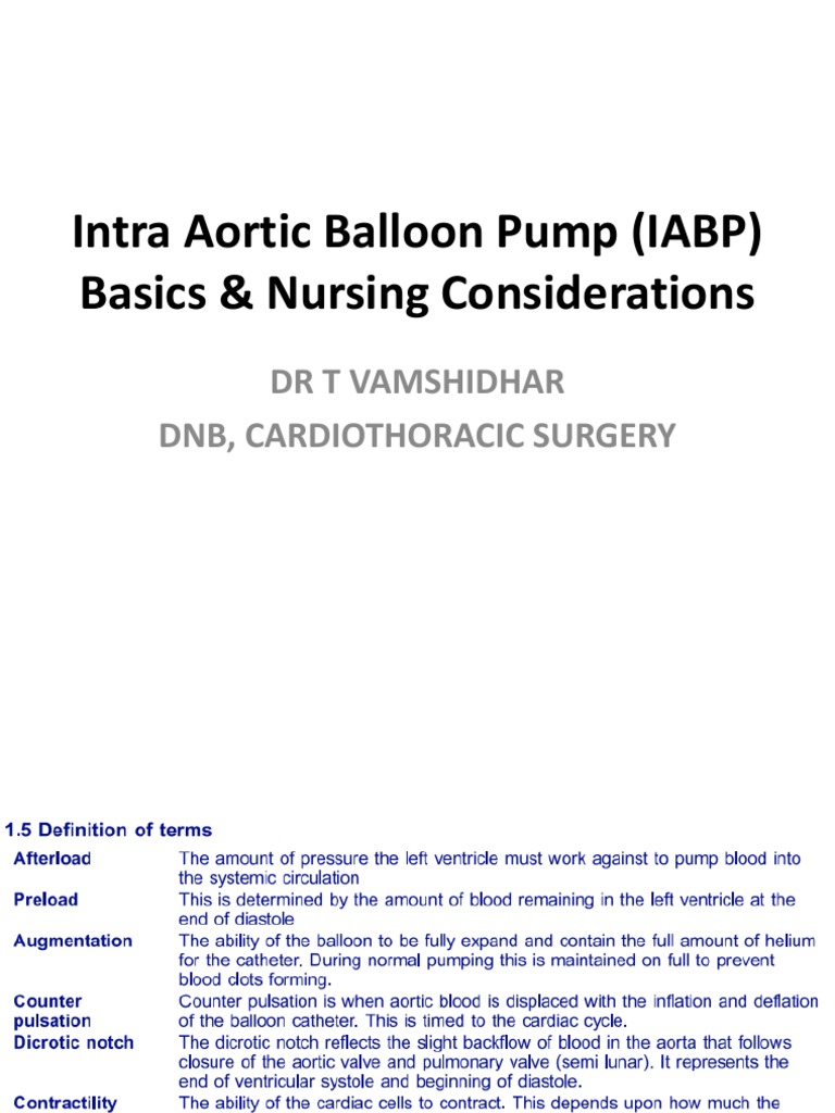 Intra Aortic Balloon Pump (IABP) Basics | PDF | Cardiovascular ...
