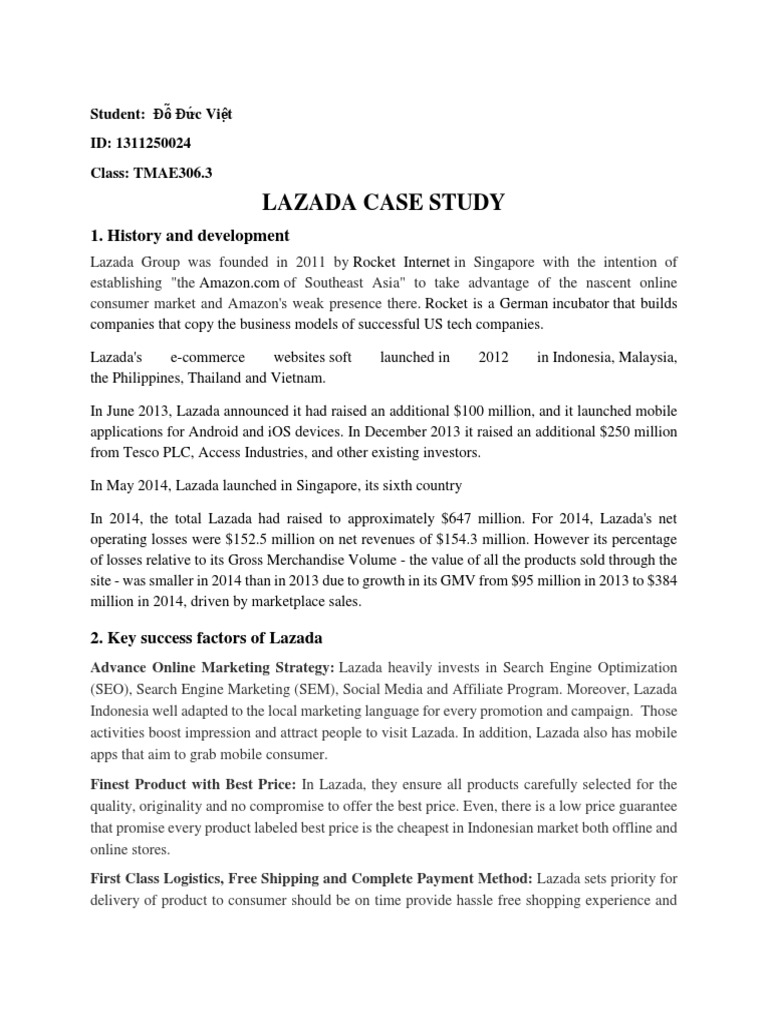 Lazada Case Study | PDF | Business Economics | Economies
