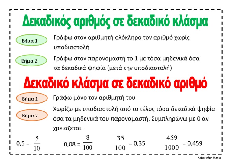 3. ΜΕΤΑΤΡΟΠΗ ΔΕΚΑΔΙΚΩΝ ΣΕ ΚΛΑΣΜΑΤΑ ΚΑΙ ΑΝΤΙΣΤΡΟΦΑ | PDF