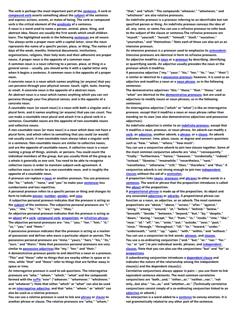 The Verb Is Perhaps The Most Important Part of The Sentence | PDF ...